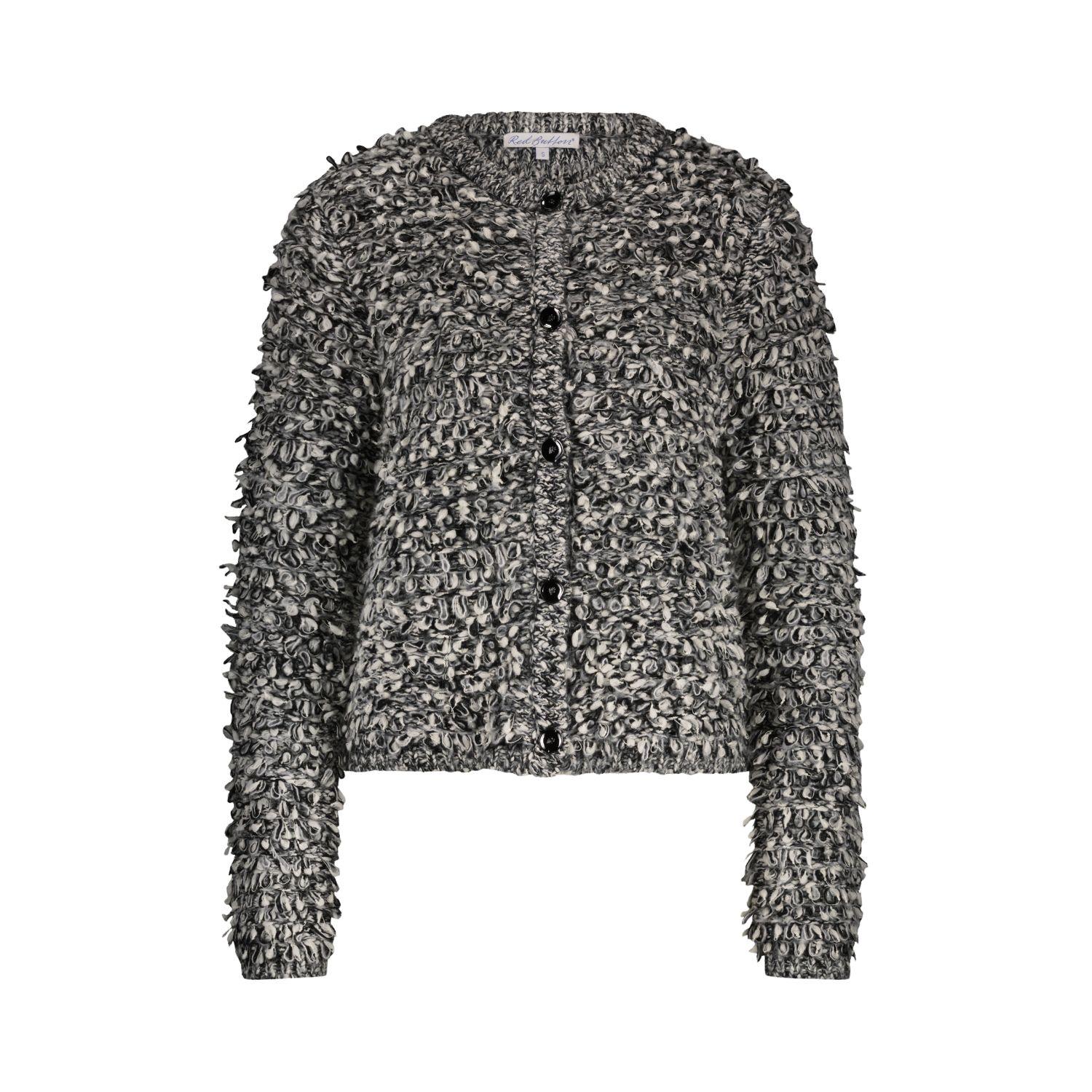 Red Button Jacket Melange Loops 234 Black/offwhite | Westen Mode sinds 1881